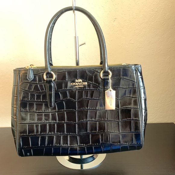Coach | Bags | Coach Croc Large Black Surrey Carryall F4869 | Poshmark